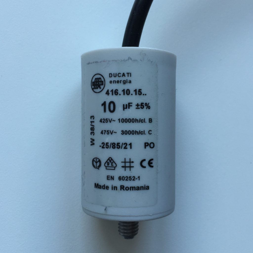 Ducati Motor Run Capacitor Black Twin Lead