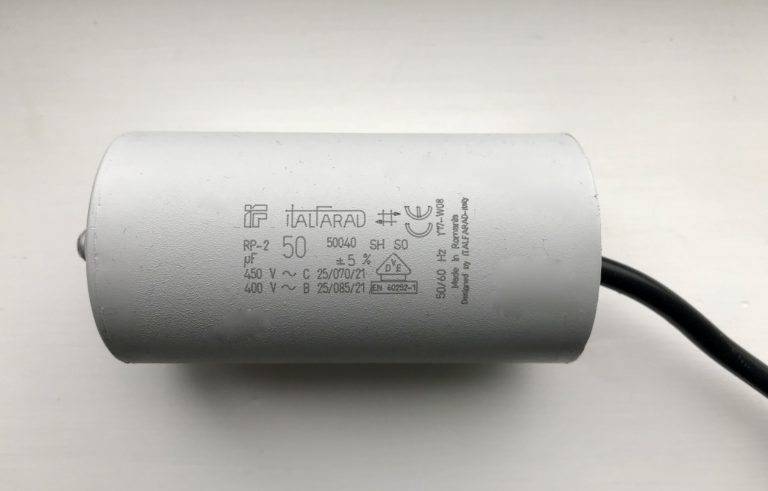 ItalFarad Motor Run Capacitor 50uF Black Twin Lead