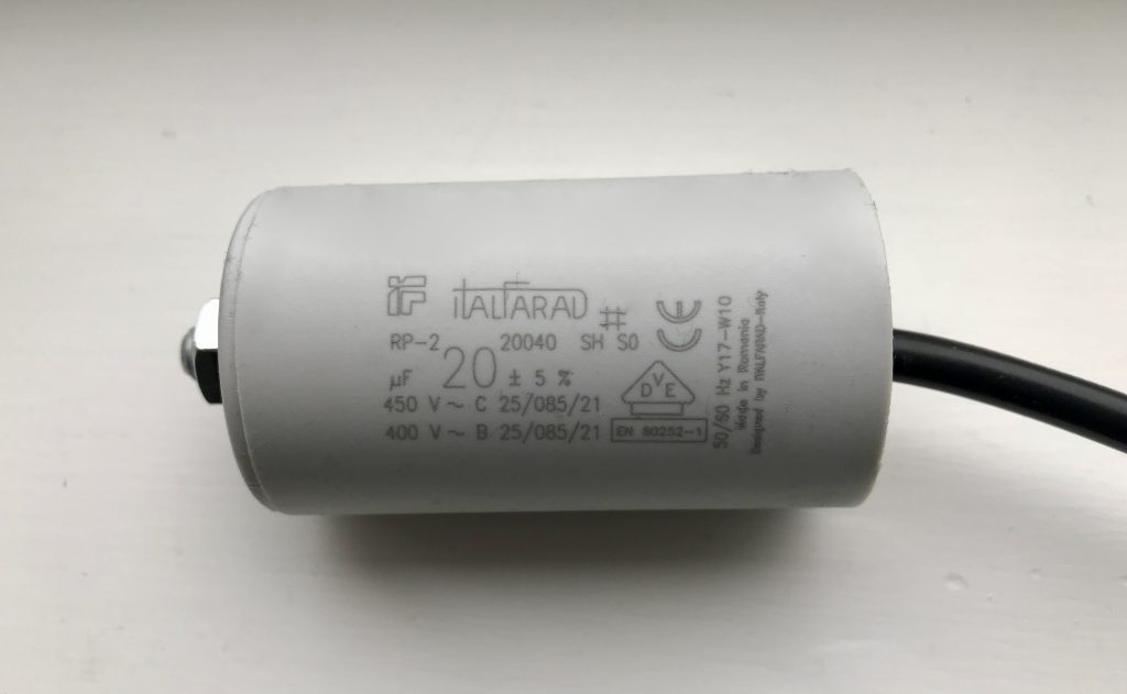 ItalFarad Motor Run Capacitor 20uF Black Twin Lead Buy Now Fast Delivery