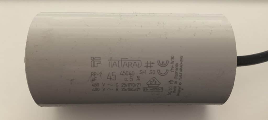 ItalFarad Motor Run Capacitor 45uF Twin Lead