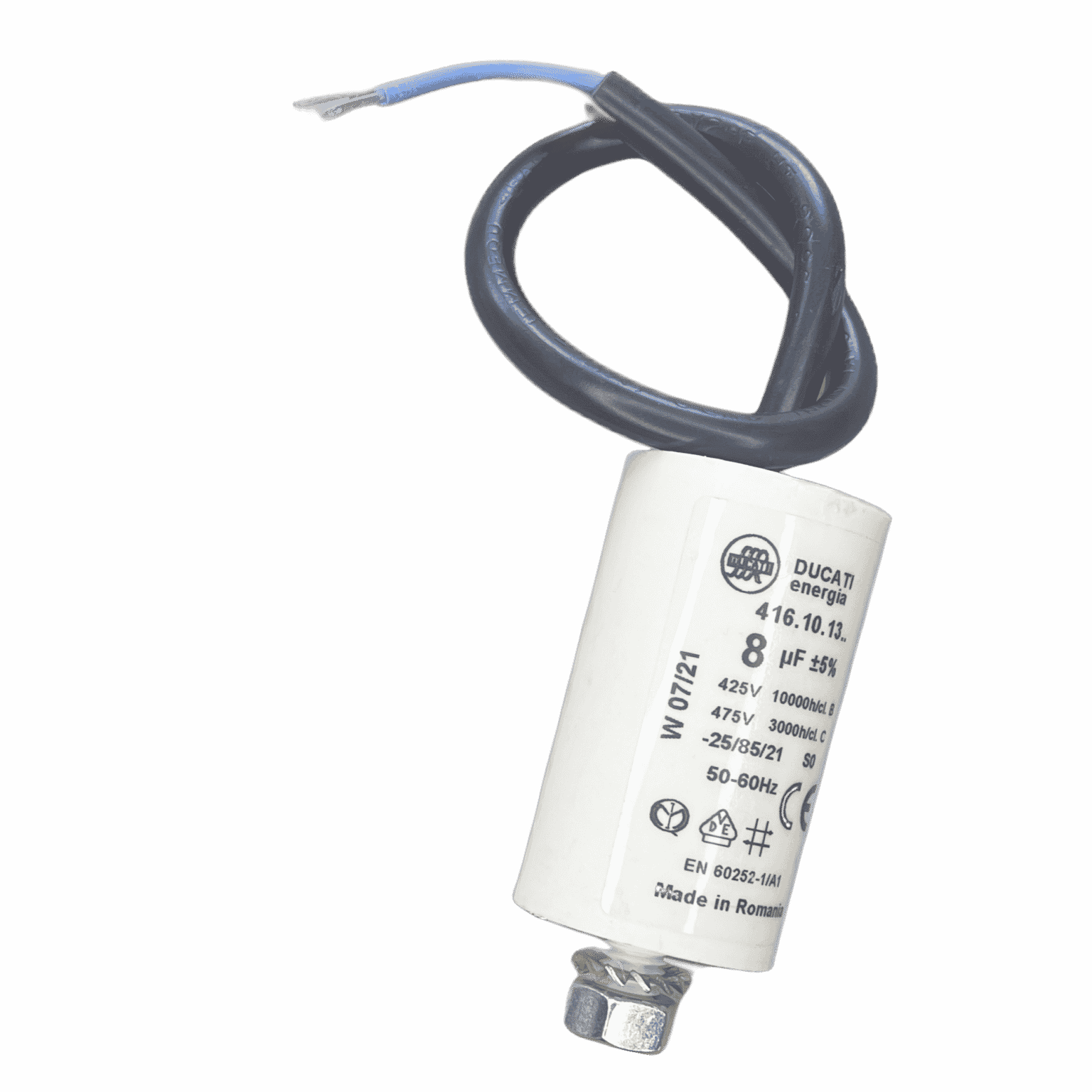 Ducati Motor Run Capacitor Black Twin Lead